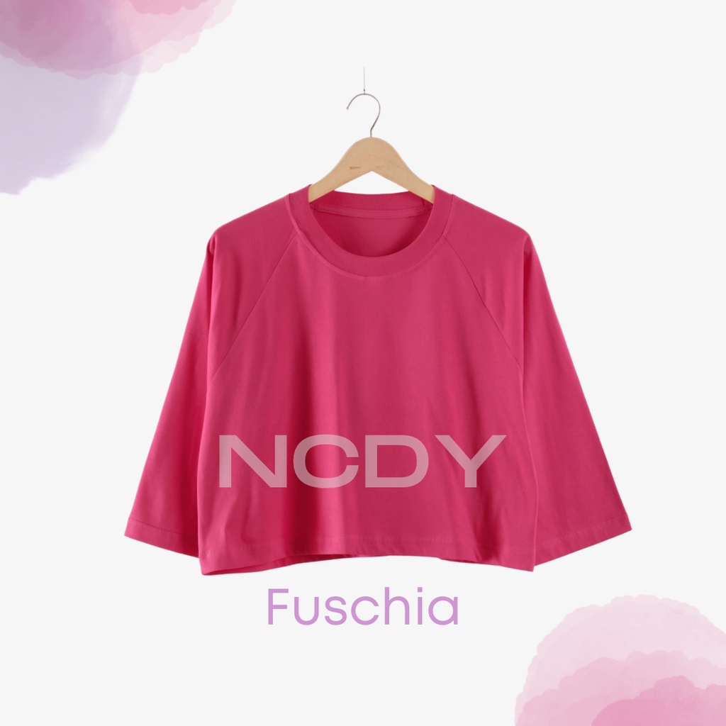 Jual NCDY CROP TOP BASIC OVER SIZE COTTON COMBED 24s LENGAN 3/4 HIJAB ...
