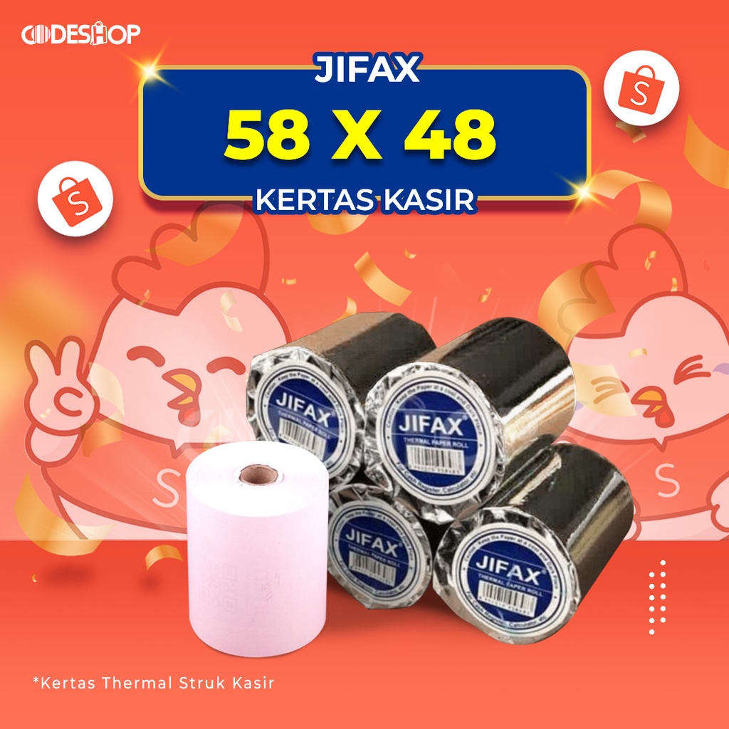 Jual Kertas Thermal Ukuran 58 x 48mm Kertas Printer Kasir | Shopee ...