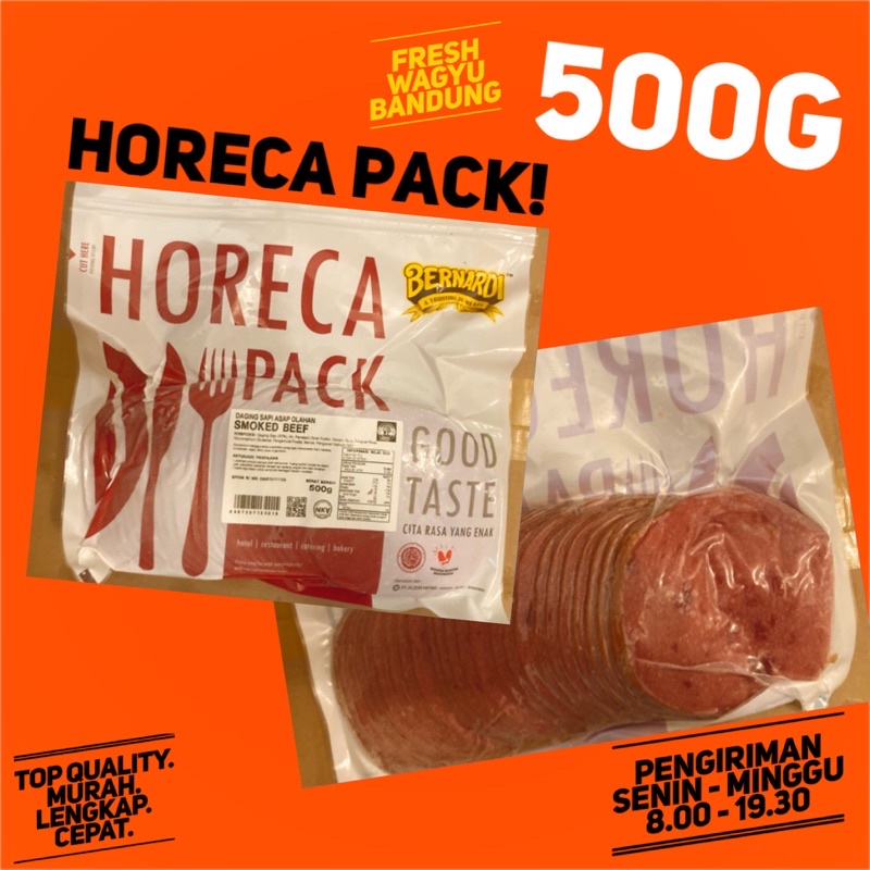 Jual BERNARDI HORECA PACK SMOKED BEEF DAGING ASAP BULAT HALAL VP 500G | Shopee Indonesia