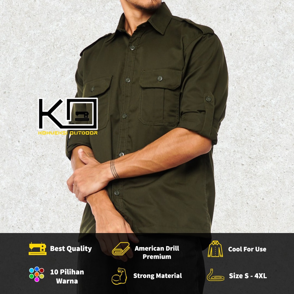 Jual BAJU KEMEJA PDL LAPANGAN OUTDOOR INDOOR PRIA LENGAN PANJANG ...
