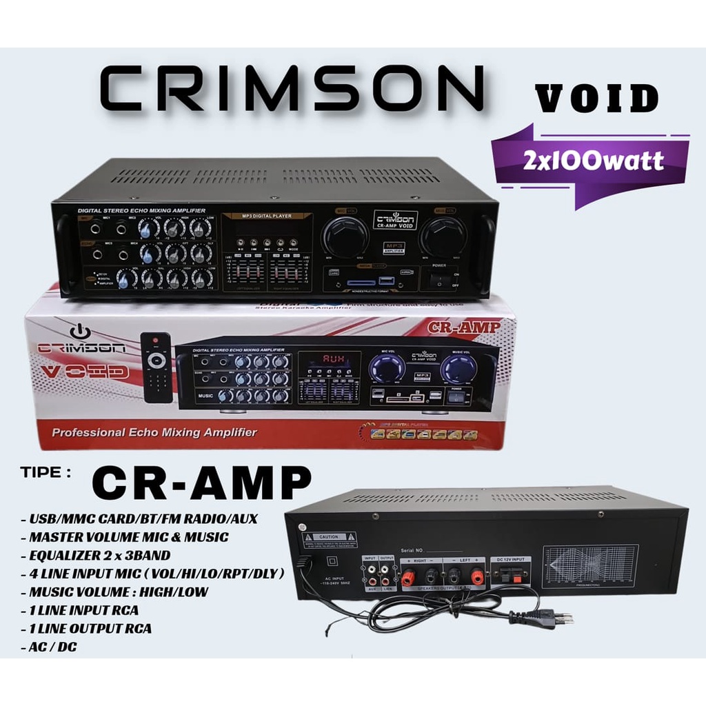 Jual PROFESSIONAL ECHO MIXING AMPLIFIER CRIMSON CR-AMP VOID | Shopee Indonesia