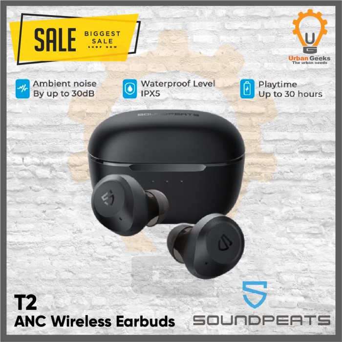 Jual SoundPEATS T2 Hybrid Active Noise Cancelling Wireless Earbuds ...