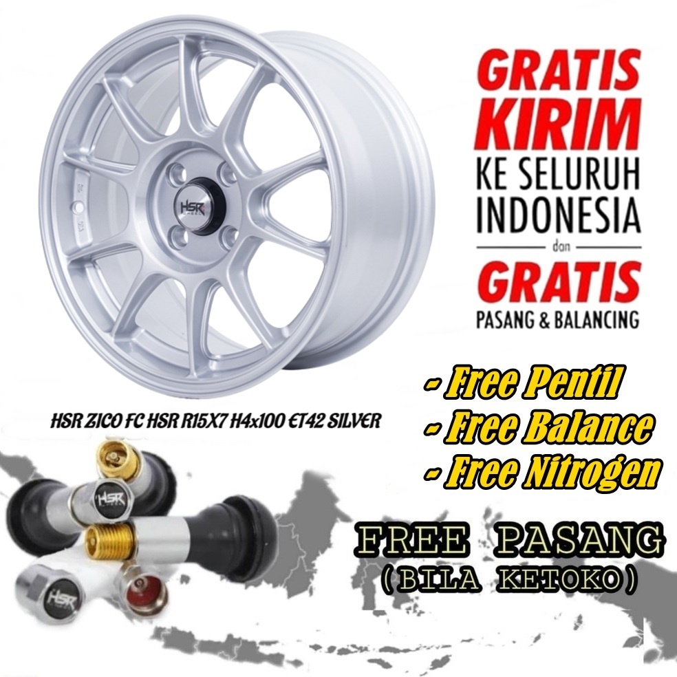 Jual Velg Racing Ring 15 Hsr Zico R15 H4x100 Silver Untuk Mobil Wuling Confero Chevrolet Activ ...