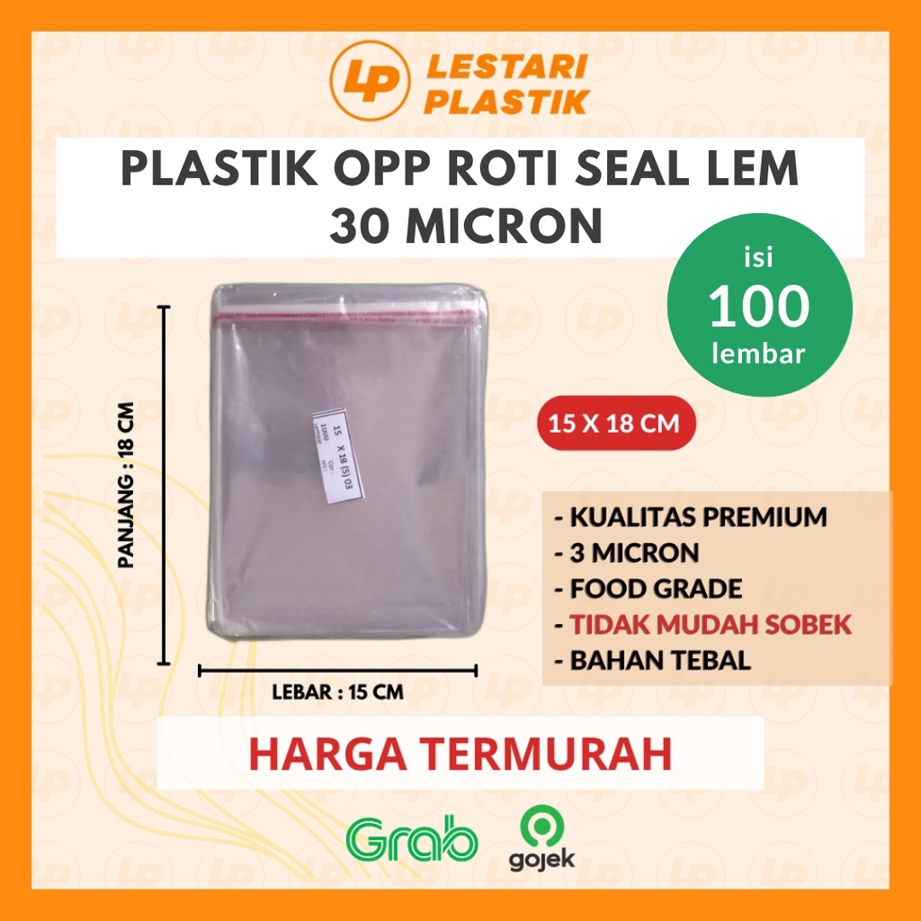 Jual [TERMURAH] Plastik OPP Roti Kopi Pie Seal Lem 15x18 OPP DVD Bakery ...