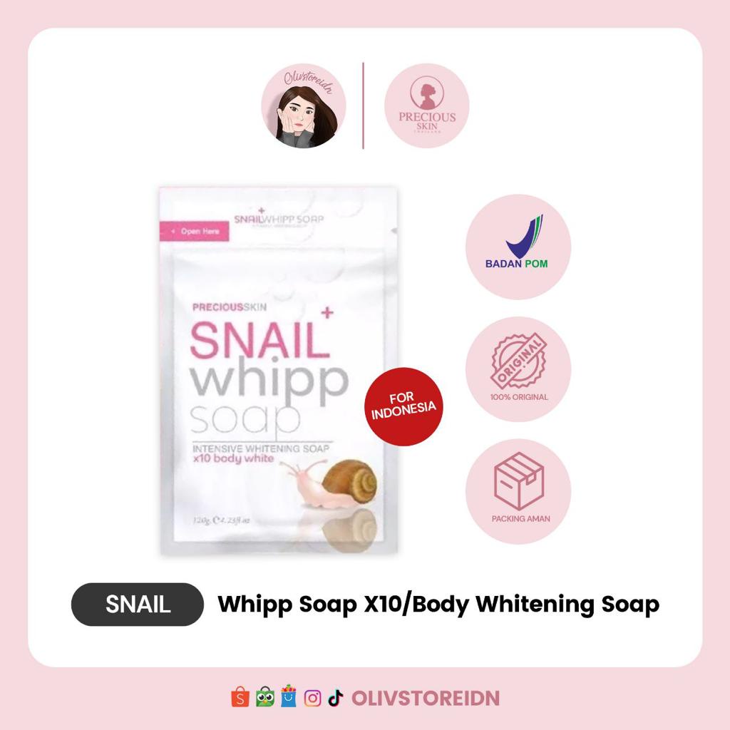 Jual Precious Skin Thailand Snail Whipp Soap X10 / Body Whitening Soap ...