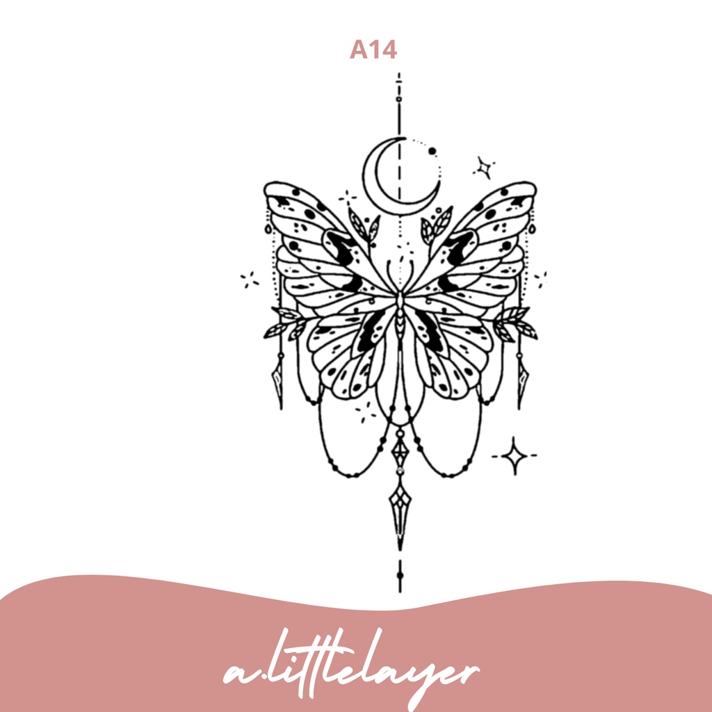Jual Aesthetic Butterfly tattoo tato kupu-kupu nevertheless tattoo ...