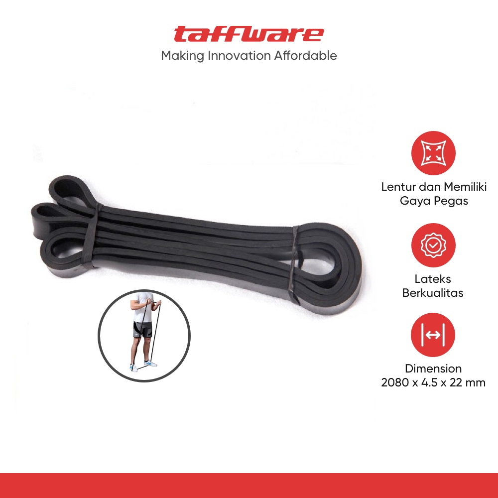 Jual TaffSPORT Tali Lateks Pull Up Resistance Band Fitness Size L ...