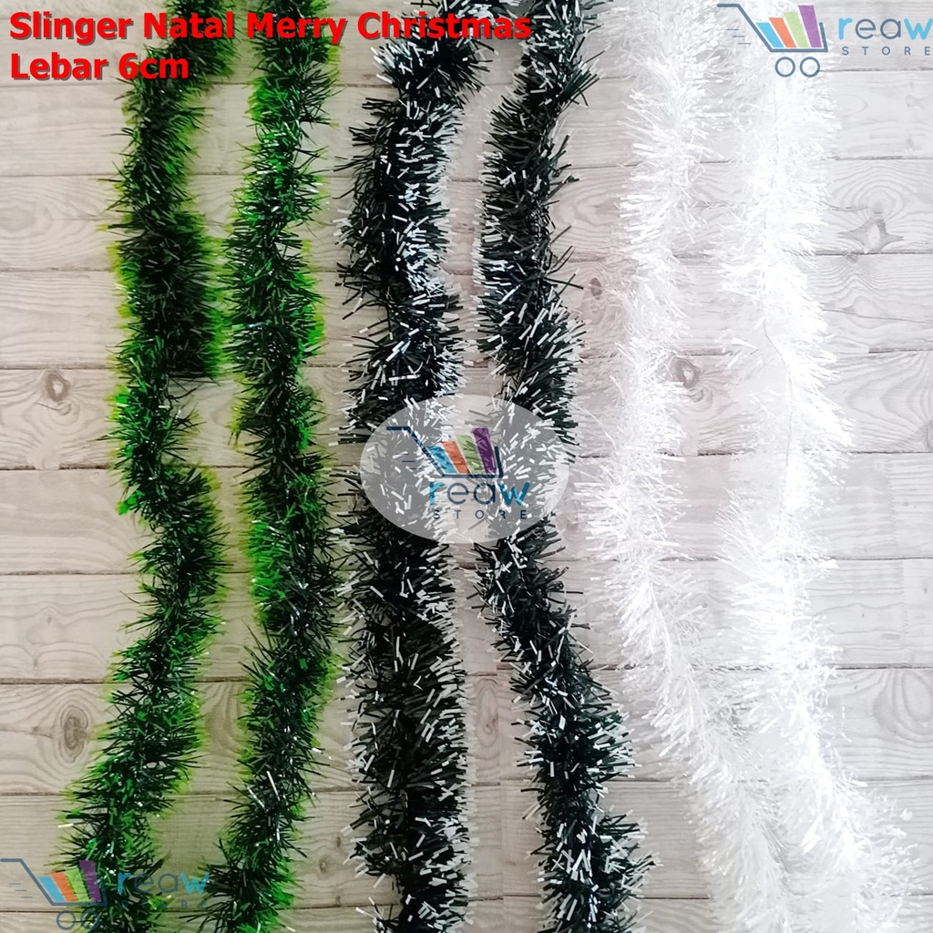 Jual Slinger Tinsel 6cm Hiasan Dekorasi Pohon Natal Merry Christmas ...