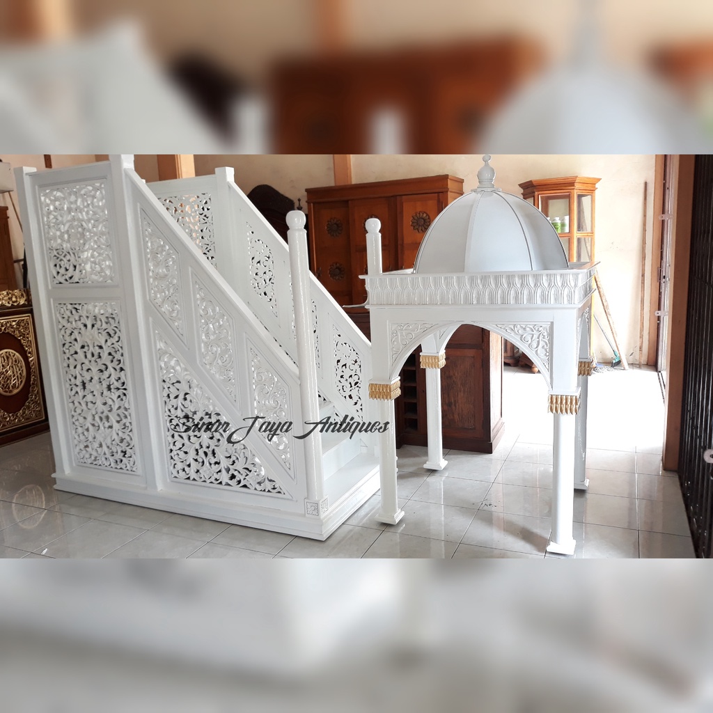 Jual mimbar masjid furniture perlengkapan keagamaan kaligrafi ukir ayat ...