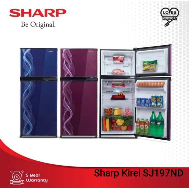 Jual Kulkas 2 Pintu Small 2 Door Refrigerator - Sharp Kirei SJ197ND | Shopee Indonesia