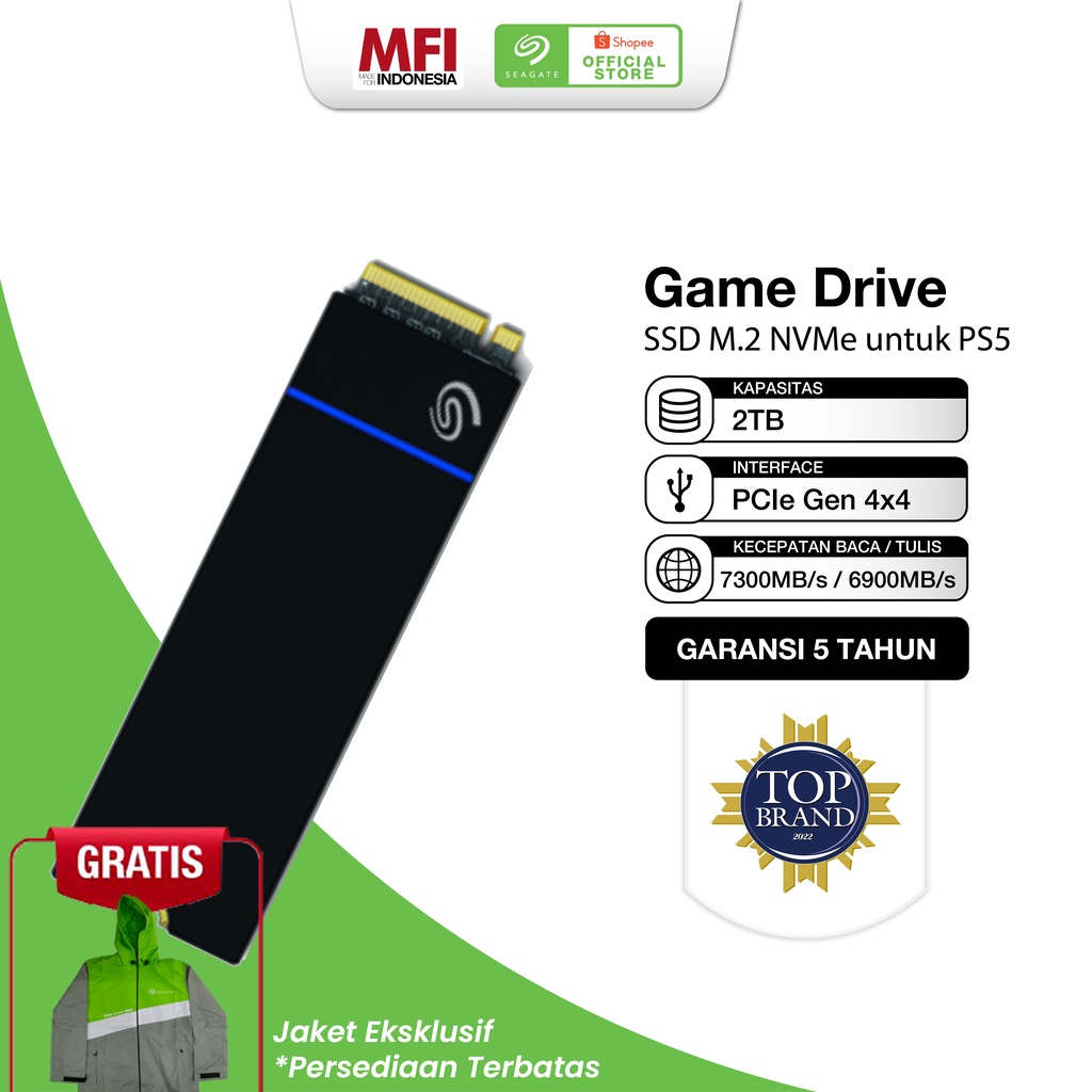 Jual Seagate Game Drive PS5 SSD 2TB M.2 NVMe 2280 Gen 4 | Shopee Indonesia