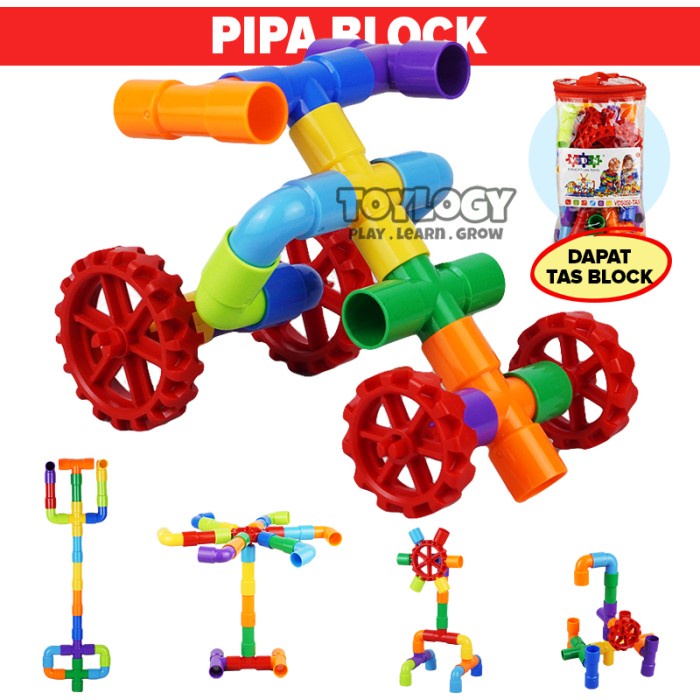 Jual Brick Mainan Anak Edukasi Building Block Puzzle Pipa Brick Blocks 50 Tas | Shopee Indonesia