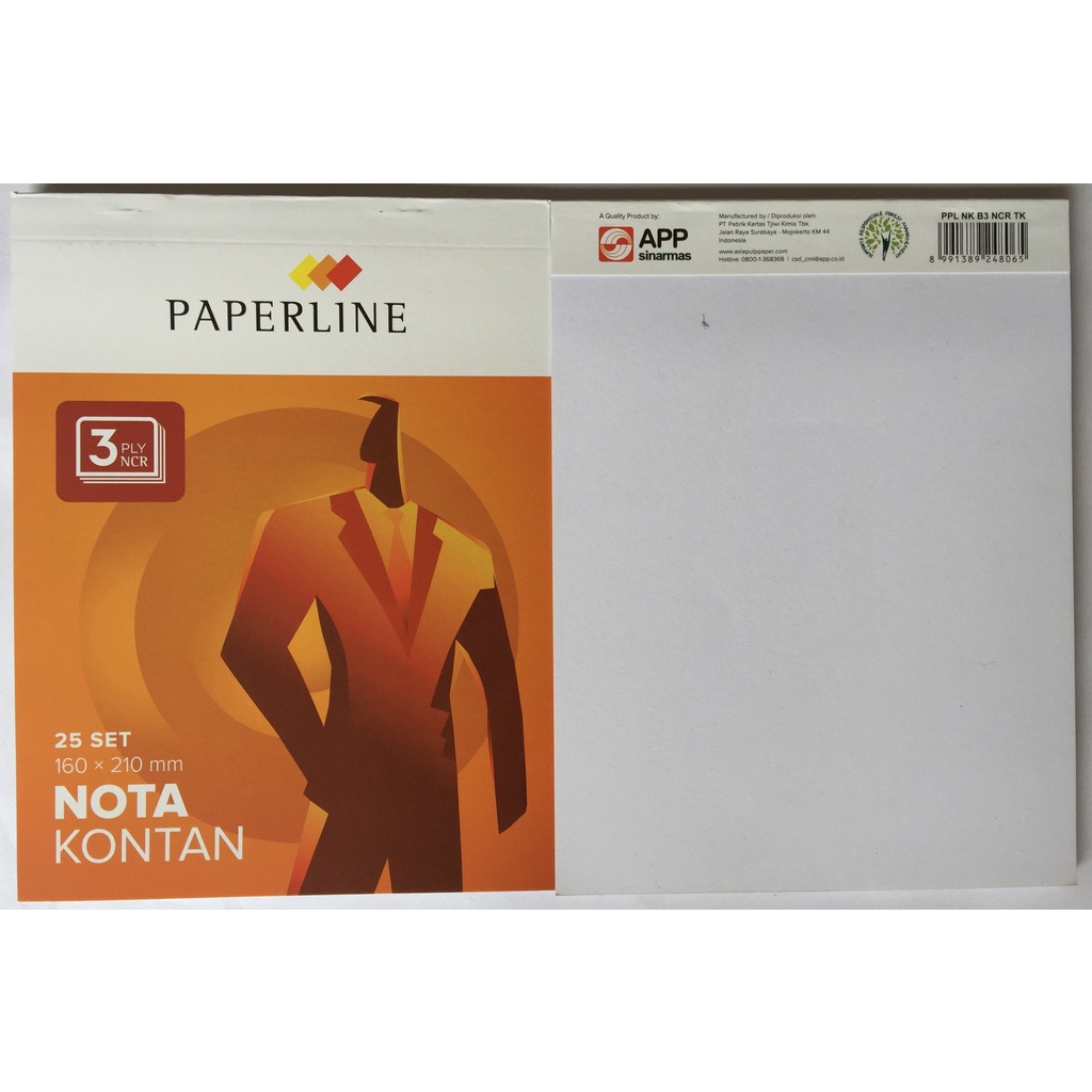Jual (1 Biji) GROSIR Nota Kontan PAPERLINE Besar 3 Ply / Nota Kontan ...