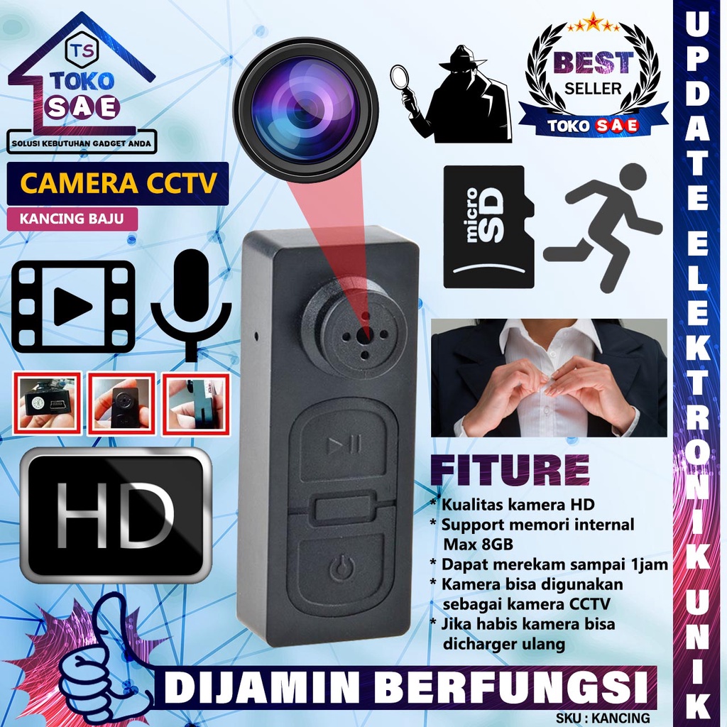 Jual Kamera Kancing Baju S819 Shirt Button Spy Camera Mini DV HD Foto Perekam Video Audio ...