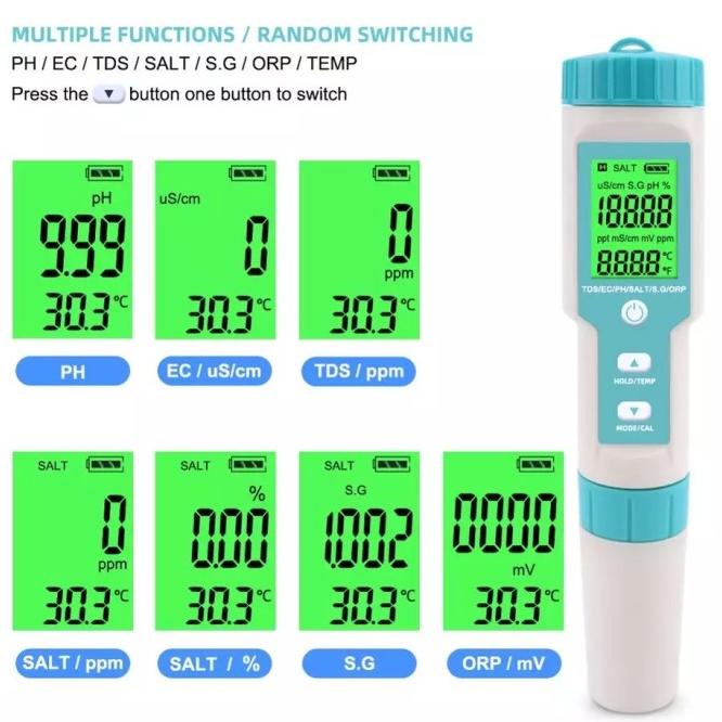 Jual Ph Tds Conductivity Orp Salinity Salt Specific Gravity Water ...