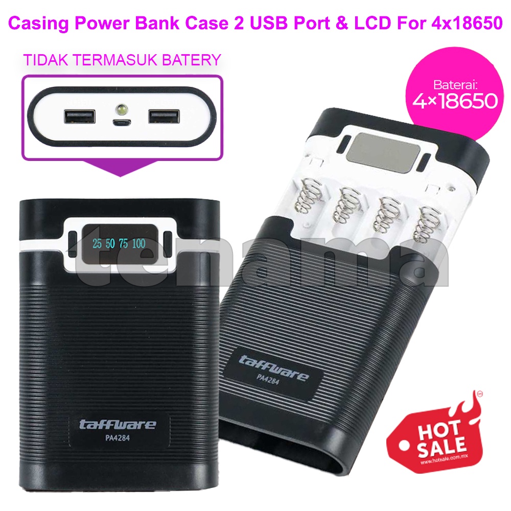 Jual Casing Power Bank Case 2 USB Port & LCD For 4x18650 | Shopee Indonesia