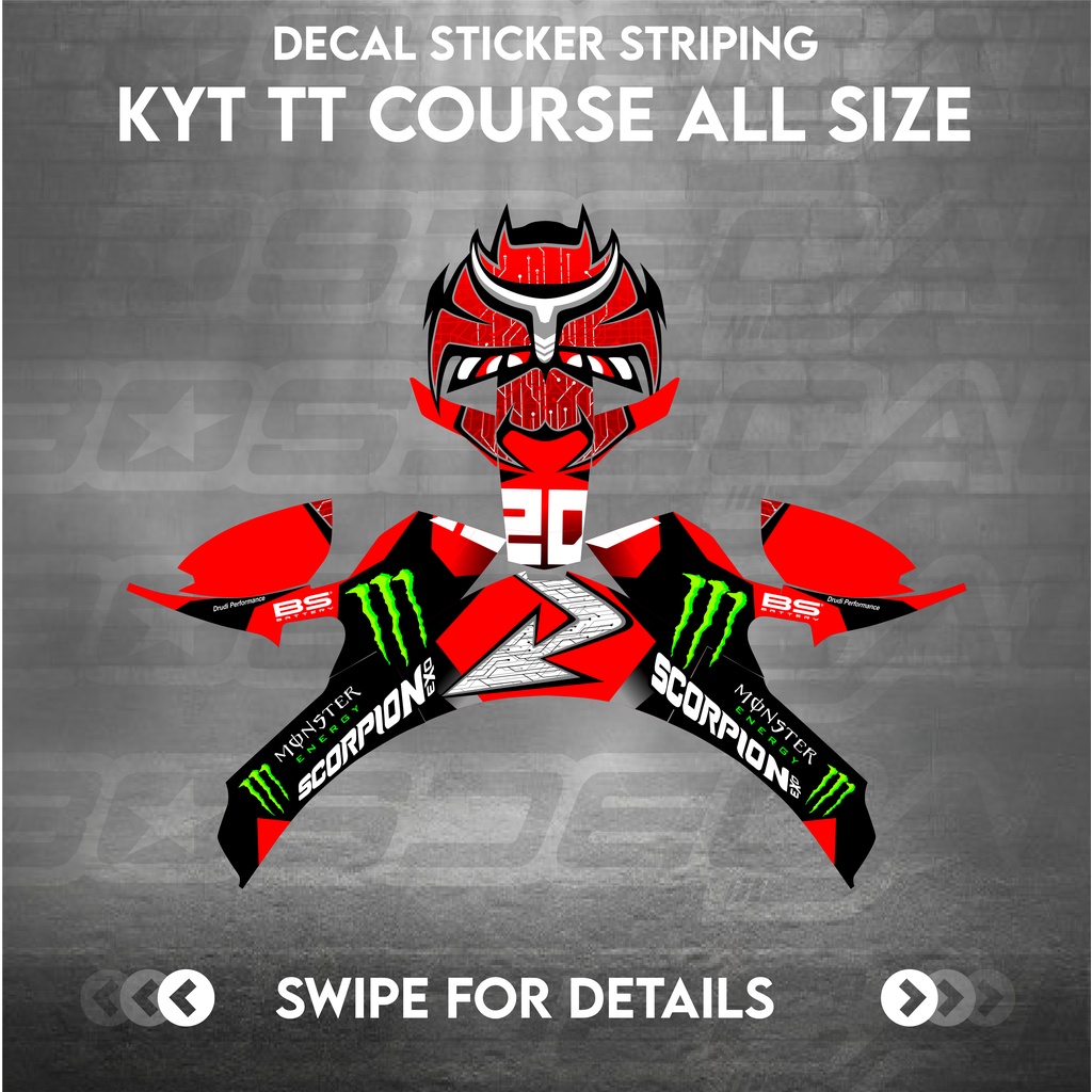 Jual Sticker Decal Helm KYT TT COURSE (L,XL,XXL) SHELL BESAR Part 1 ...