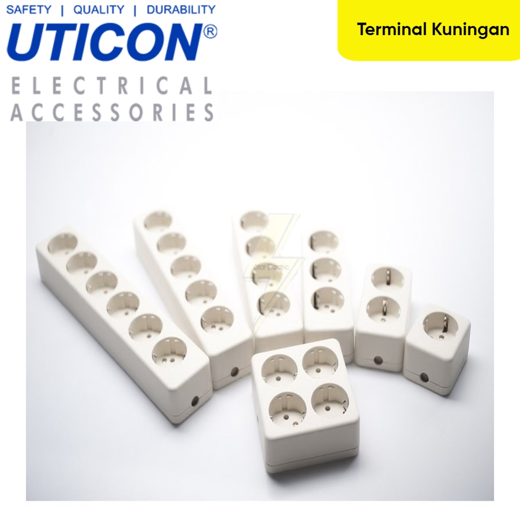 Jual Uticon StopKontak Arde 1 / 2 / 3 / 4 / 5 / 6 Lubang Terminal Kuningan / Socket Colokan ...