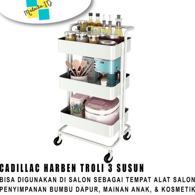 Jual Rak Troli Penyimpanan Serbaguna Plastik-Dapur Kamar Mandi Salon-Harben | Shopee Indonesia