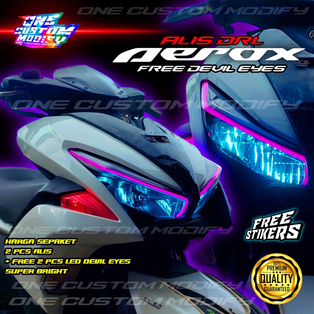 Jual LAMPU LED ALIS AEROX 155 V 2 BONUS DEVIL EYES LAMPU SENJA AEROX ...