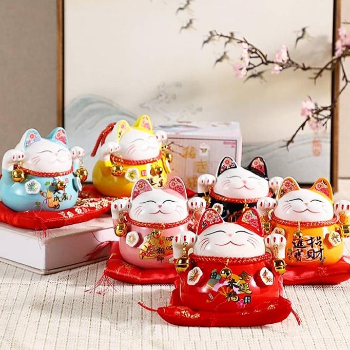 Jual kucing hoki/lucky cat/kucing keramik/celengan kucing/manekineko ...