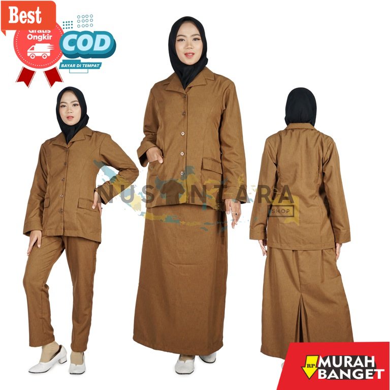 Jual baju setelan wanita kekinian 2022 Seragam PNS Wanita Seragam Pemda Wanita Seragam Guru ...