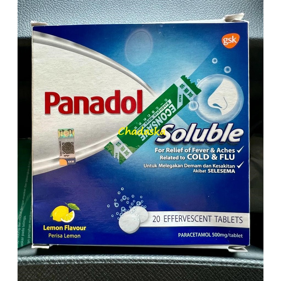 Jual Panadol Soluble Untuk Flu Demam Nyeri Linu (20 Tab/5 Strip ...
