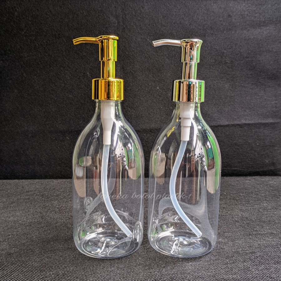 Jual Botol Pump 300ml Clear Pet Tempat Sabun Cair Pump Luxury Silver Gold | Shopee Indonesia