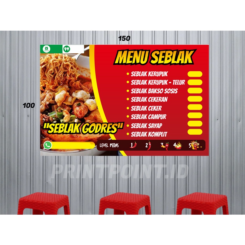 Jual Spanduk Warung Seblak Gerobak Seblak Kedai Seblak Murah Tebal Awet ...