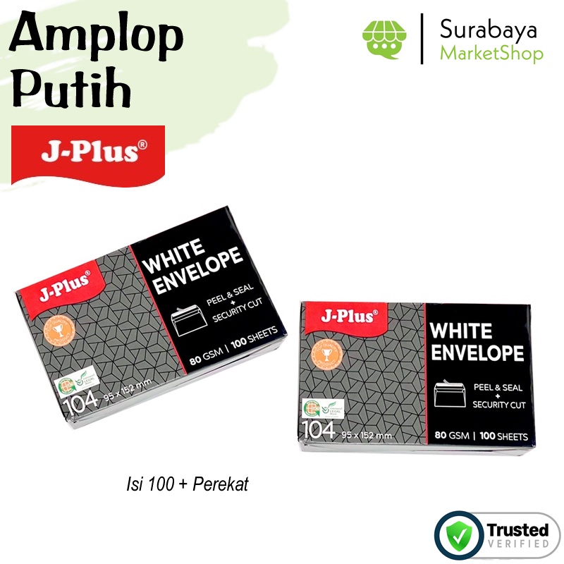 Jual Amplop Putih Polos THR J Plus Perekat Panjang 1 Pack Isi 100 ...