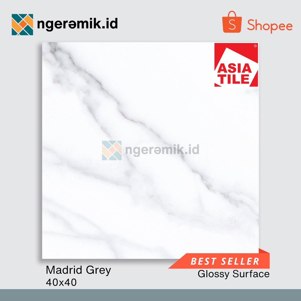 Jual Keramik Lantai 40x40 Asia Tile Madrid Grey 40x40 KW1 / Keramik ...