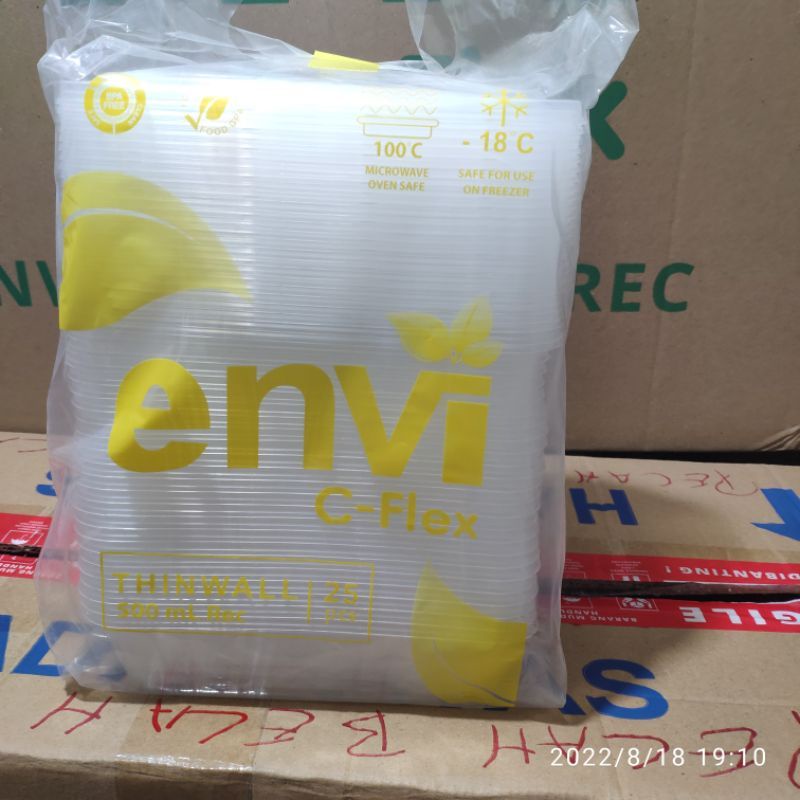 Jual Thinwall 500 Ml Rectangle Tutup Merek Envi C Flex Harga 1 Roll