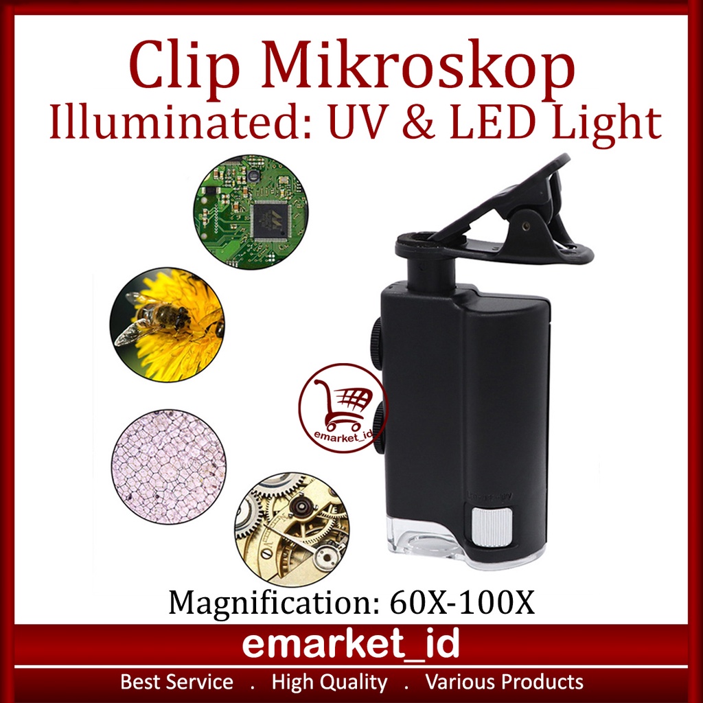 Jual Mikroskop Kamera Ponsel UV LED AE86 60X-100x / Microscope Mobile ...