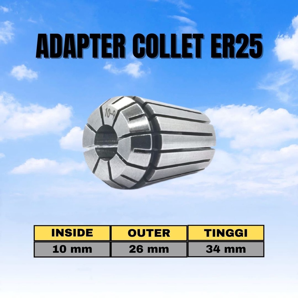 Jual Adapter collet chuck ER25 3mm 3.175mm - 16mm spring collet ER 25 ...