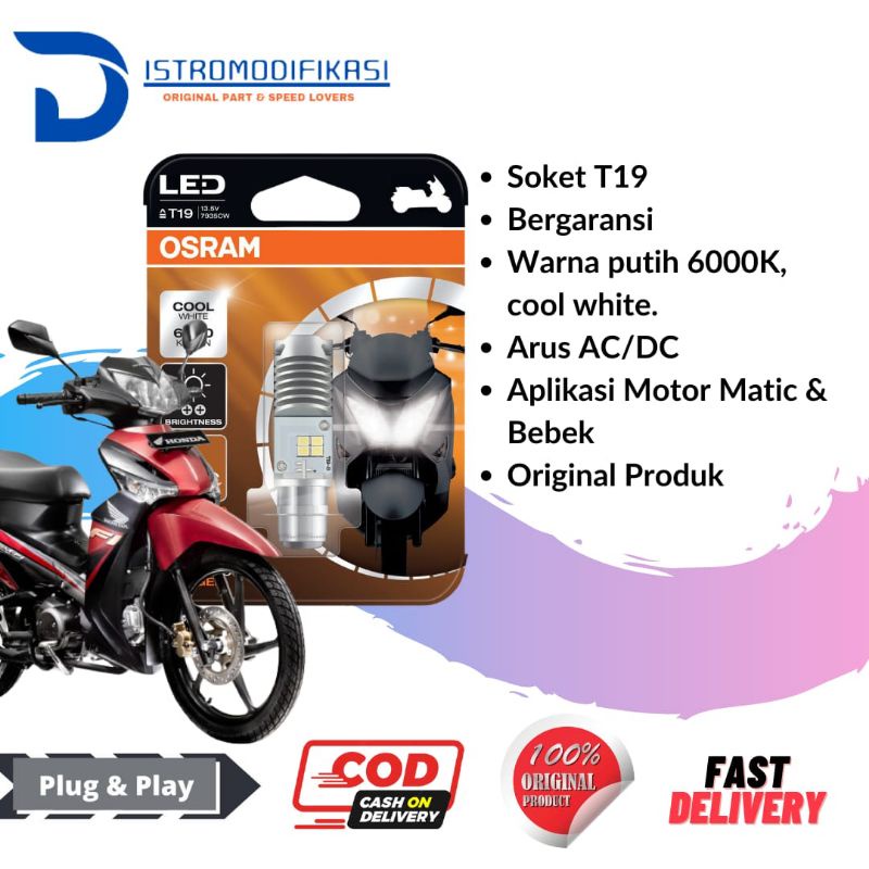 Jual Lampu LED Motor Osram T19 Honda Supra X 125, FI, FI Helm In AC DC ...