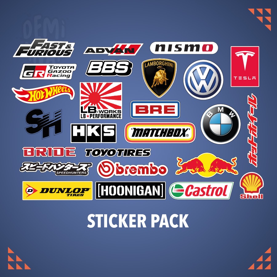 Jual Sticker Pack Otomotif 02 - 25 pcs Stiker Laminasi Doff Waterproof ...