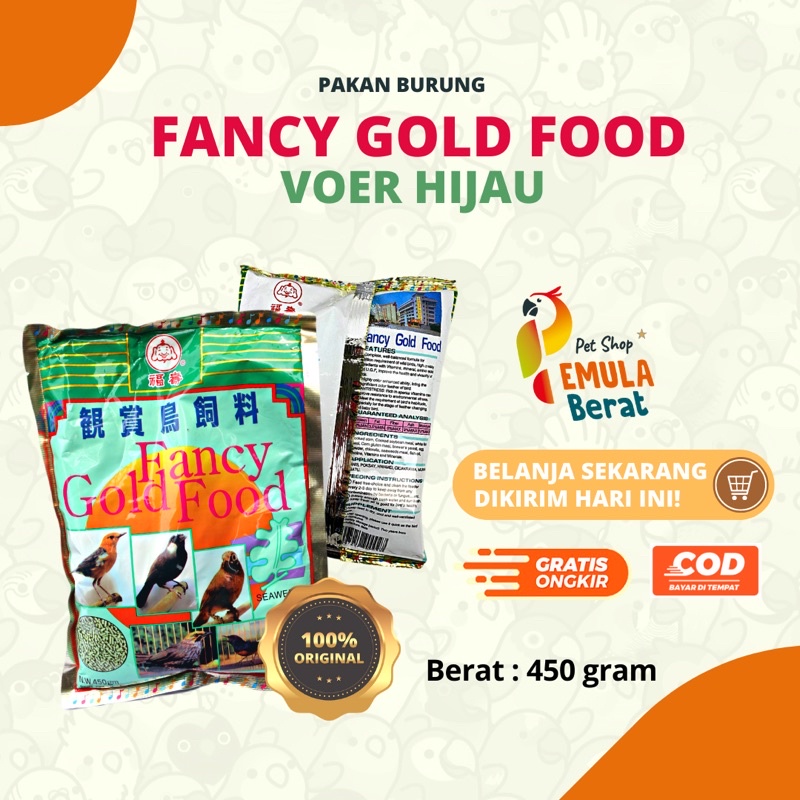 Jual PAKAN BURUNG VOER FANCY GOLD FOOD 450 GRAM VOER HIJAU FANCY VOR ...