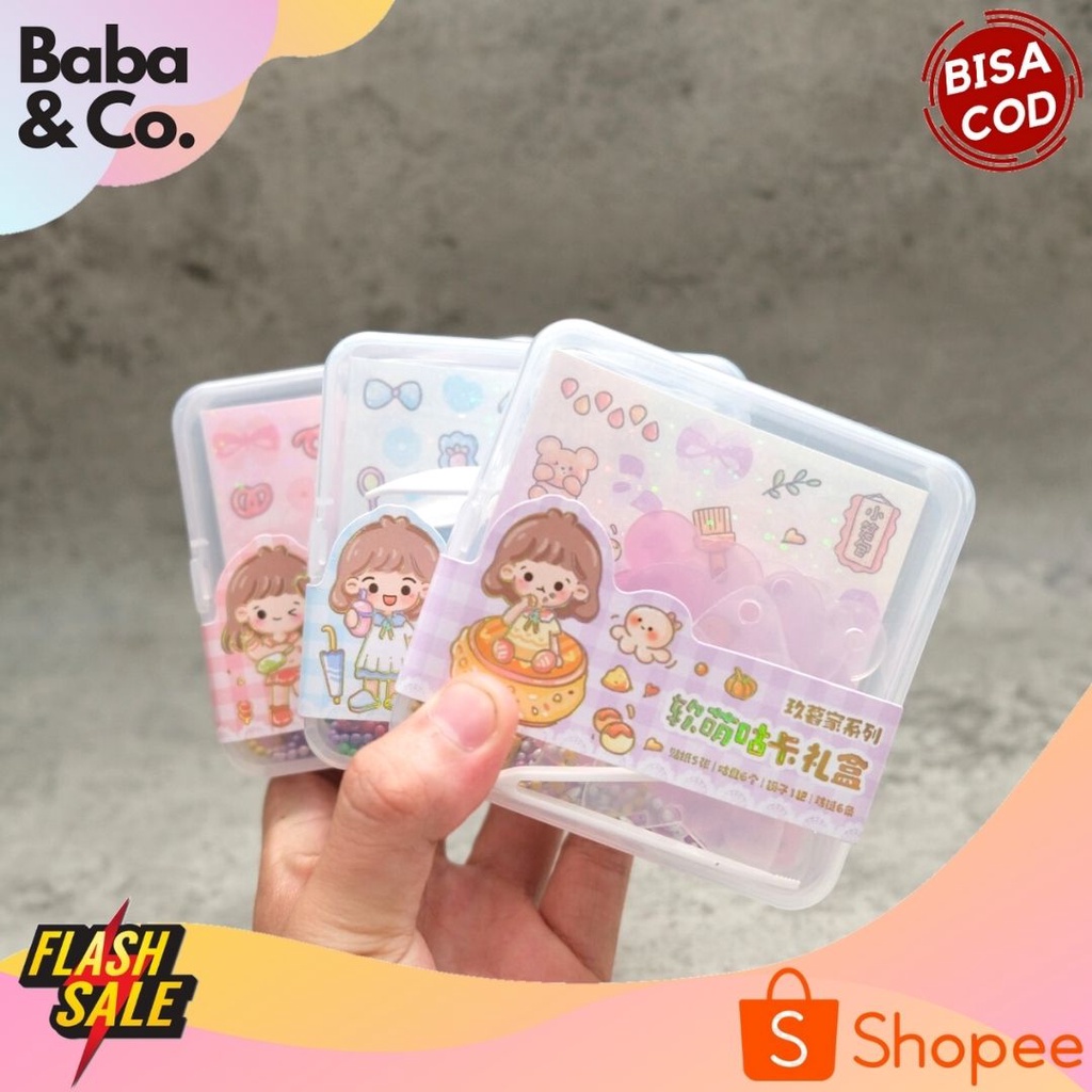 Jual PAKET STIKER DAN PINSET JBE SCW STIKER BOX CUTE GIRL JBE-SCW MINI ...