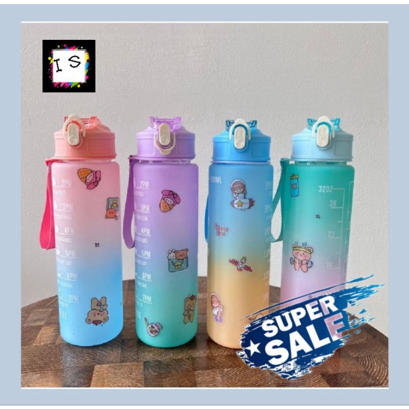 Jual Botol Air Minum VIRAL Motivasi Thumbler 1 Liter Original 1 Liter ...