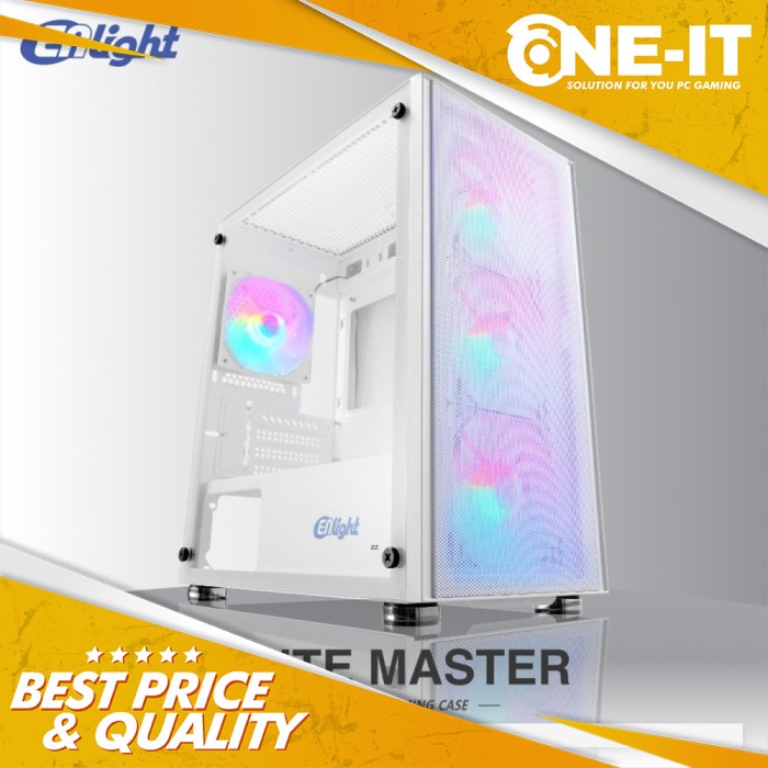 Jual CASE ENLIGHT WHITE MASTER RGB MESH GAMING PC CASING ONLY | Shopee ...