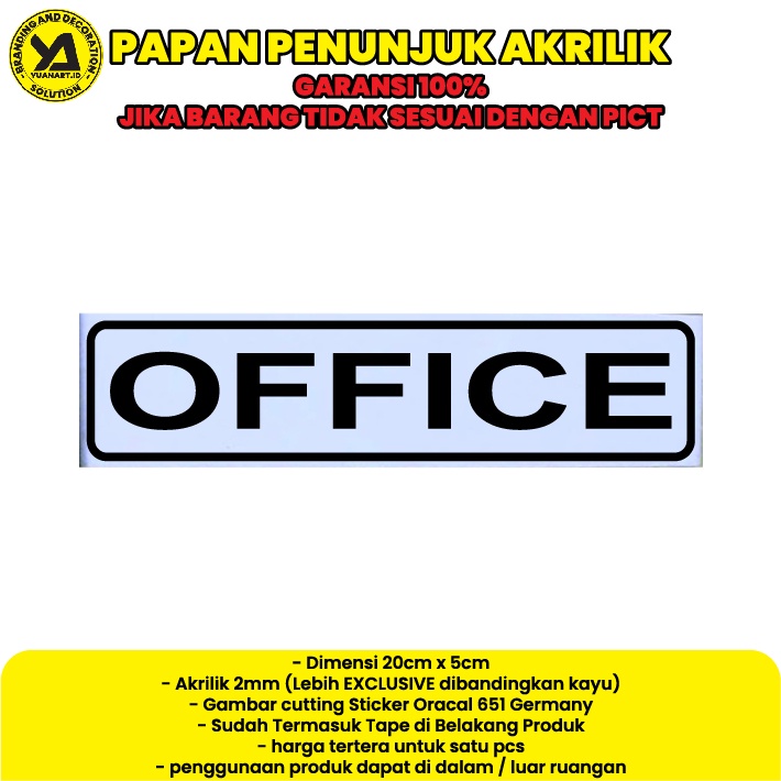 Jual akrilik sign office papan nama label akrilik plat acrylic stiker ...