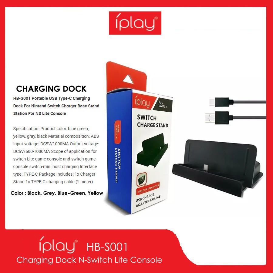 Jual IPLAY HB-S001 Portable Charging Dock For Nintendo Switch Lite ...