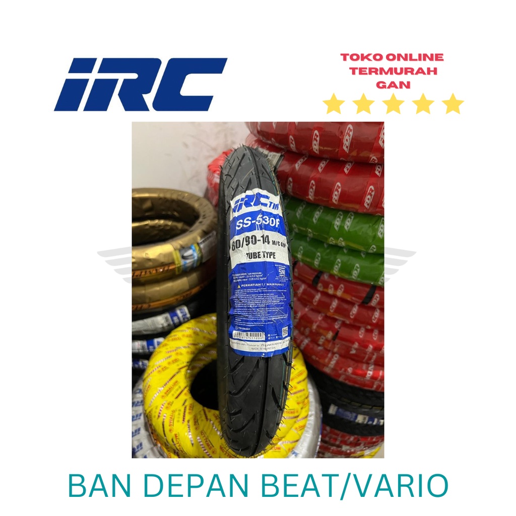 Jual BAN IRC Ring 14 UKURAN 80/90 ATAU 90/90 TUBE TYPE SS530F SS530R ...