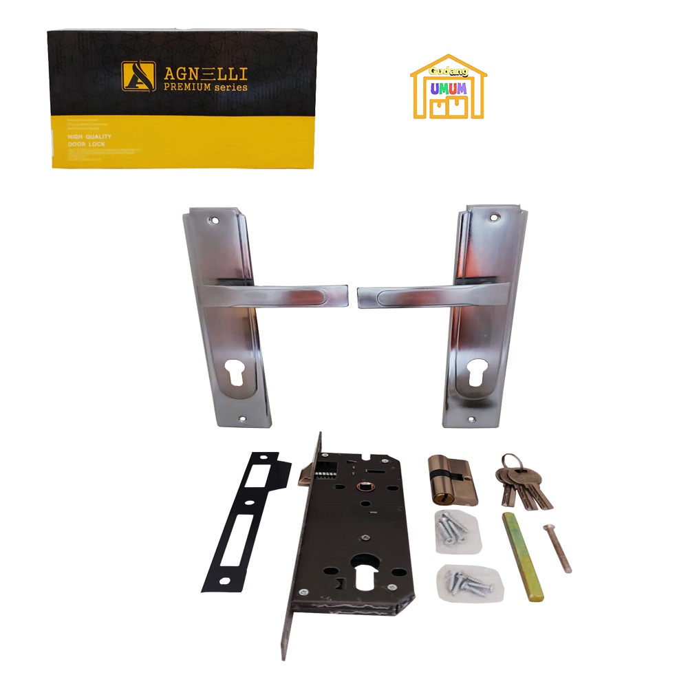 Jual Kunci Pintu Besar Set Lengkap Agnelli Set Body Silinder Kunci ...