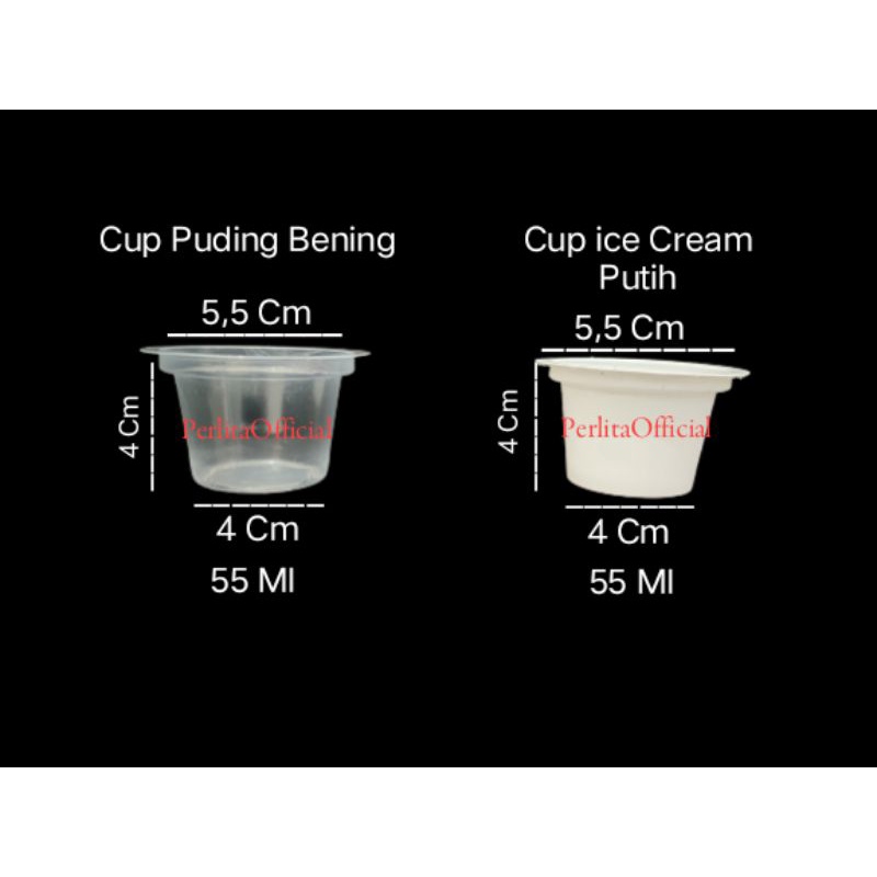 Jual Cup Jelly Agar Puding/Ice Cream 55 Ml isi 50 Pcs | Shopee Indonesia