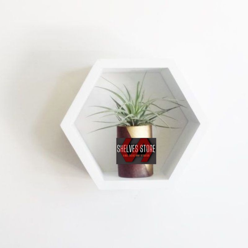 Jual SHELV Mini Rak Kayu Hexagonal 1 Buah | Rak Bunga Heksagonal ...