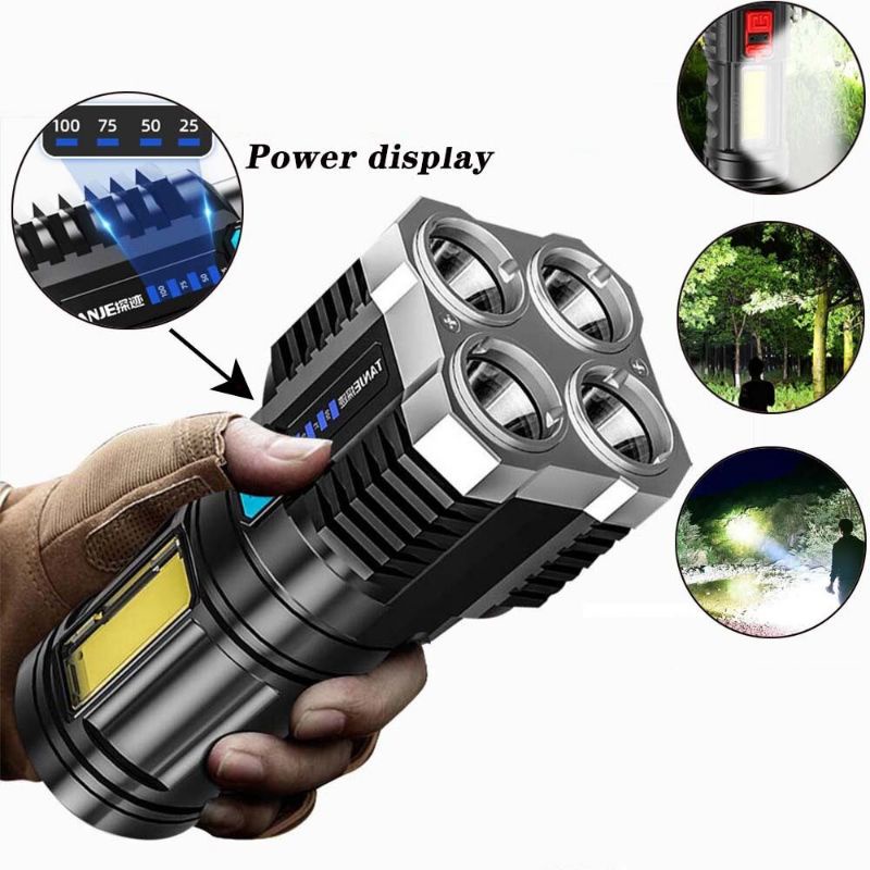 Jual Senter Portable 4 LED + COB Light Super Terang L-S03 / Senter ...
