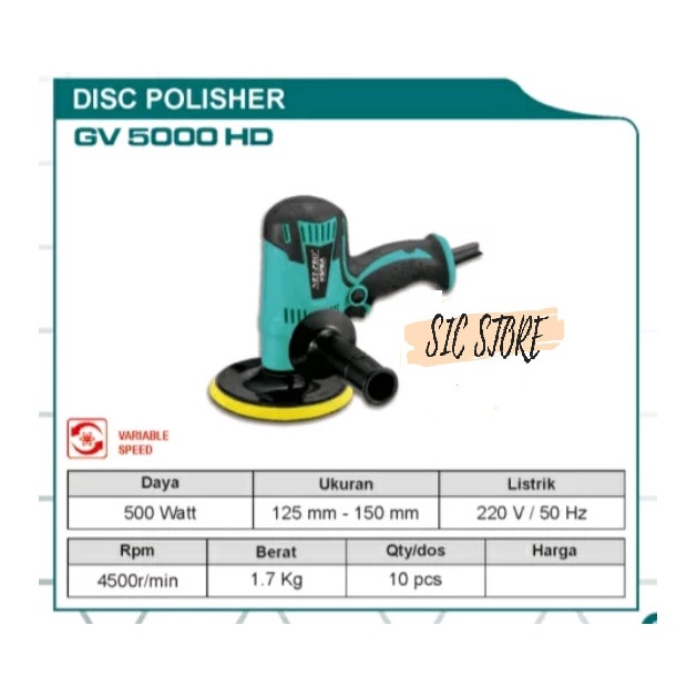 Jual Mesin Poles Mobil Nrt Pro Gv 5000 Hd 5 Inch Gv5000Hd Variable ...