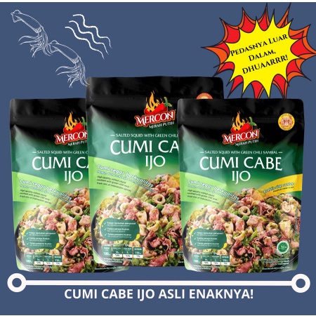 Jual CUMI CABE IJO MERCON MERAH PUTIH 150 GRAM SATUAN LEVEL PEDAS ...