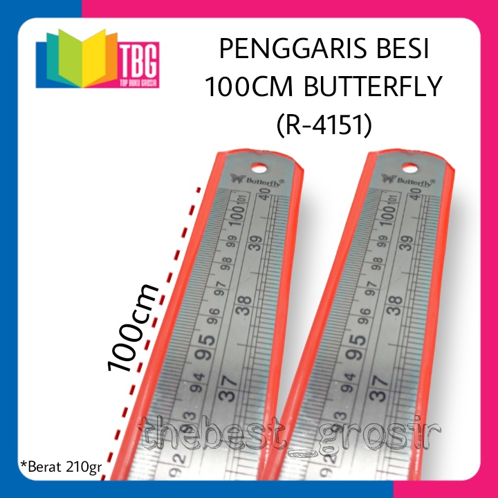 Jual 1 PCS PENGGARIS BESI 100CM GARISAN MISTAR RULER PANJANG 100 CM | Shopee Indonesia